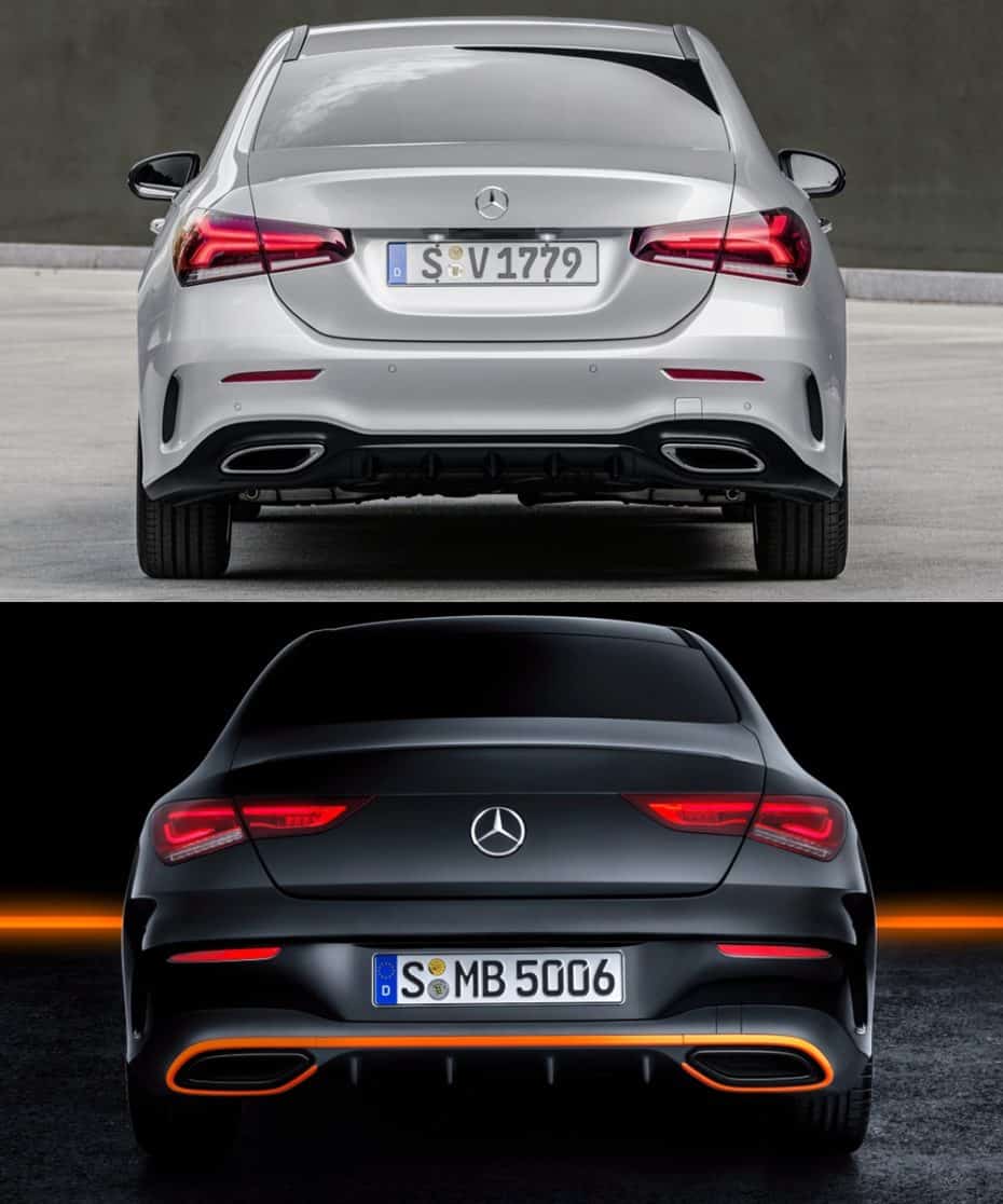 Comparativa visual Mercedes-Benz CLA vs. Clase A Sedán 2019