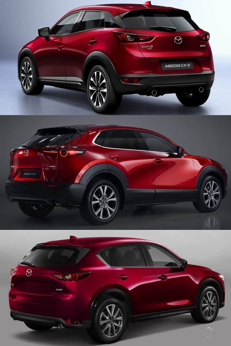 Comparativa visual Mazda CX-3 vs. CX-30 vs. CX-5 Comparativa visual Mazda CX-3 vs. CX-30 vs. CX-5