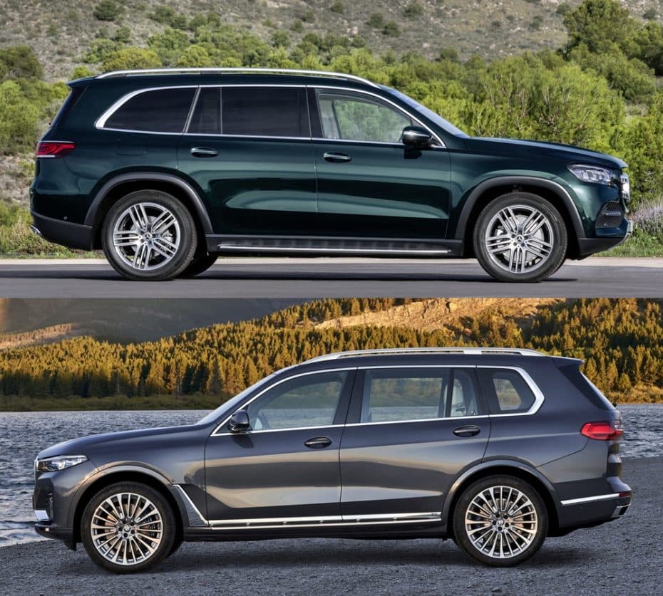 Comparativa visual Mercedes-Benz GLS vs. BMW X7