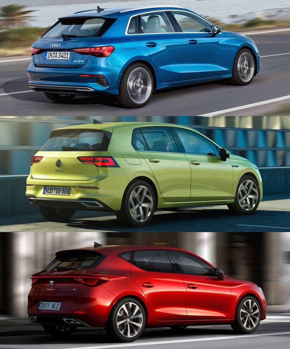 Comparación visual Audi A3 vs. Volkswagen Golf vs. SEAT León 2020: Y tú ...