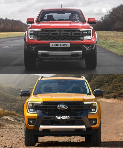 Ford Ranger Raptor vs. Ranger Wildtrack: cambios visuales