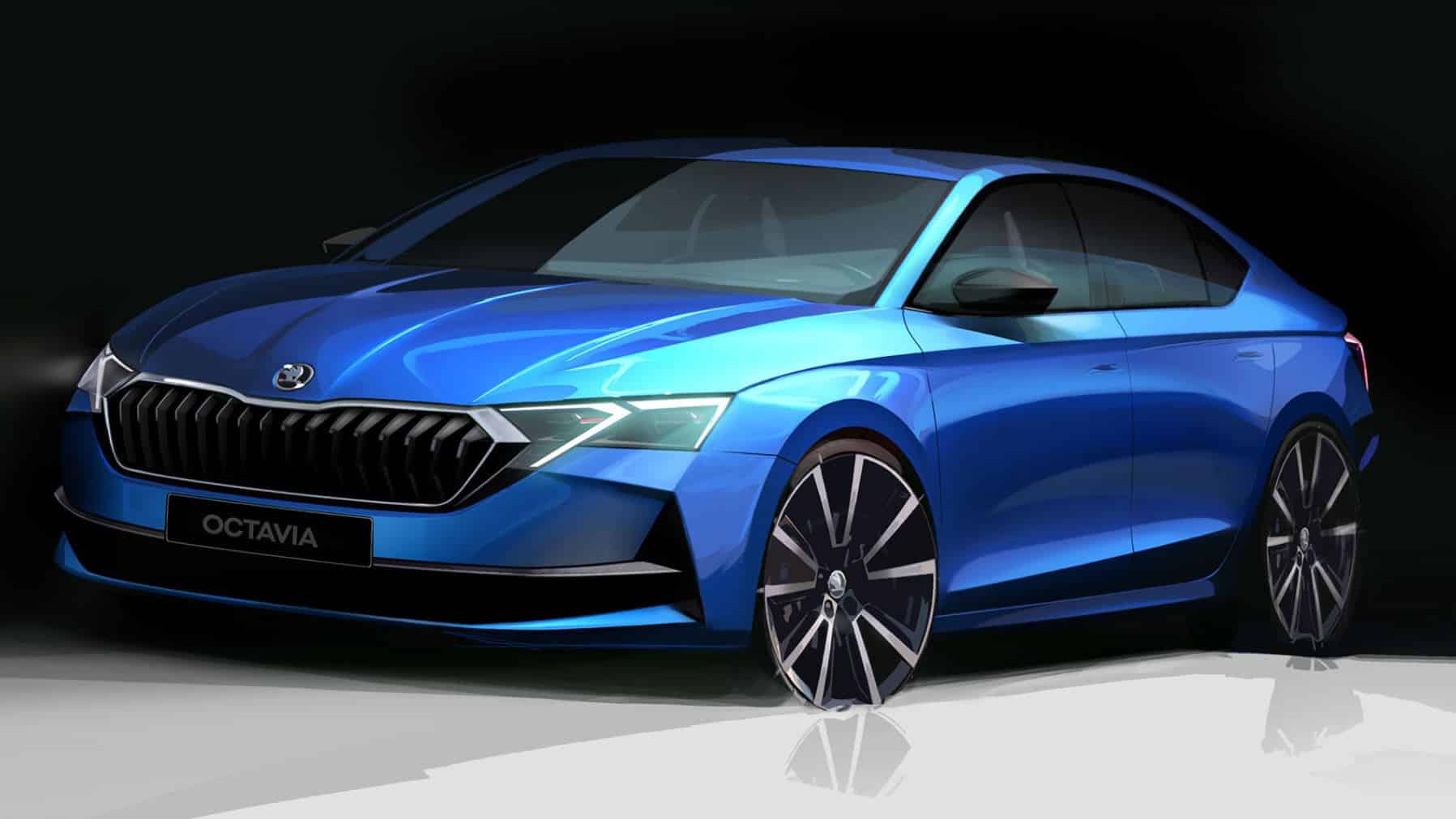 Primeros bocetos completos del renovado Skoda Octavia: Así luce el vRS ...